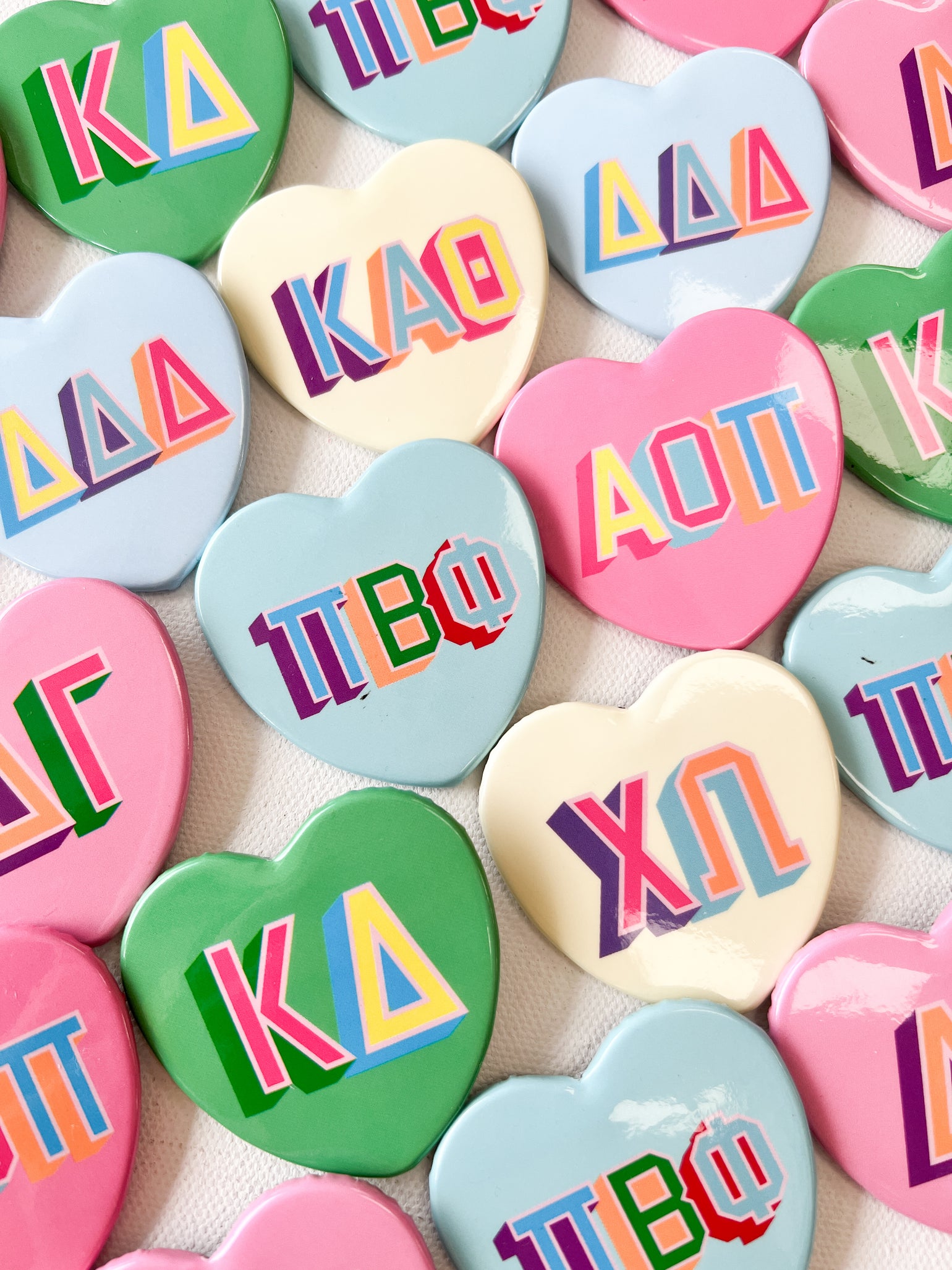 Sorority Heart Buttons – The Monogram Shop